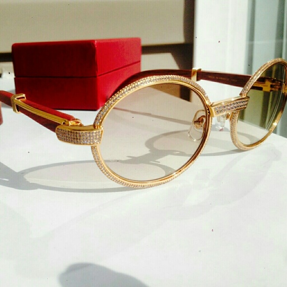 Cartier | Accessories | Custom Iced Out Vintage Cartier Sunglasses ...